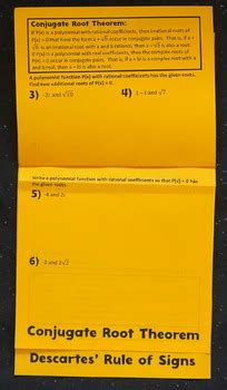 Theorems About Roots Of Polynomial Equations Editable Foldable Notes