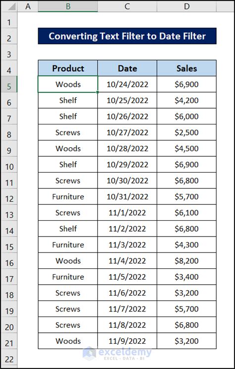 How To Convert Text Filter To Date Filter In Excel 3 Examples