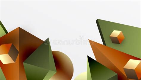 Abstract Design Showcasing Isometric Cubes Pyramids Squares And Spheres In A Vibrant 3d