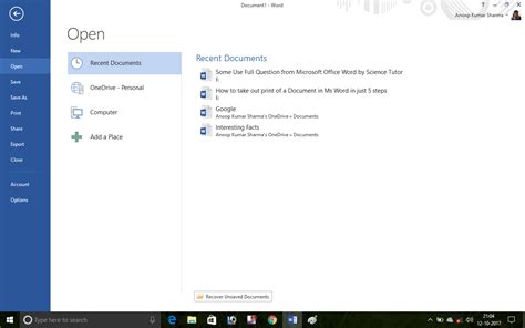 FILE MENU M S WORD 2016 TUTORIALS SCIENCE TUTOR