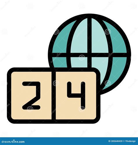 Global Timezone Icon Vector Flat Stock Illustration Illustration Of