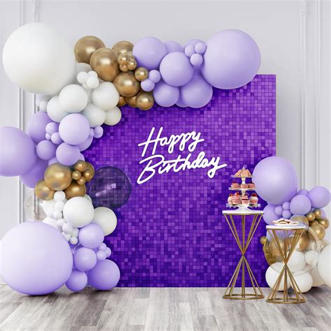 The Party Aisle™ Shimmer Wall Backdrop Purple Square Sequin Wall Panel