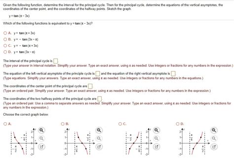 Given The Following Function Determine The Interval For The Principal Cycle Then For The