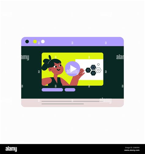 Female Instructor Presenting Science Concept In Flat Vector