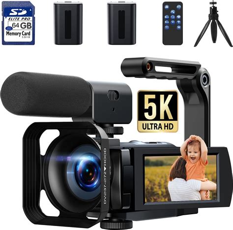Hotpeak 5k Camcorder Video Camera With Dual Lens Wifi Ir