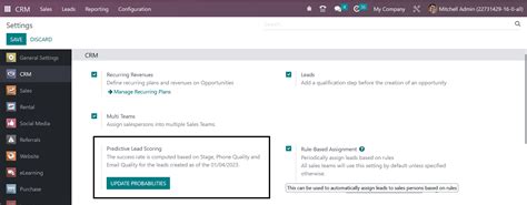 Various Settings Options In Odoo Crm