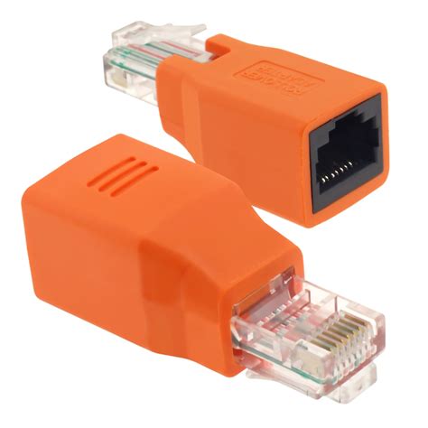 Insten 466752 Rj45 M To F Crossover Adapter For Ethernet Cable Orange