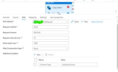 adf error at sink side rest api key content type conflicts in