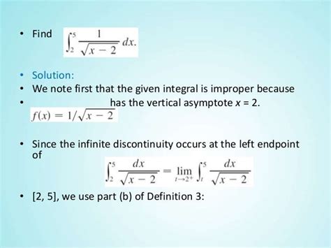 Calculas Improper Integrals And Application Of Integration Ppt