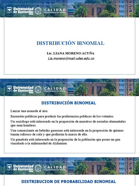 Distribucion De Probabilidad Binomial I Pdf Probabilidad