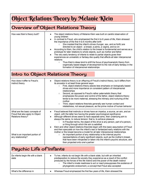 Top2 Klein Object Relations Theory Pdf