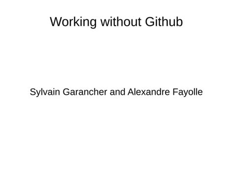Git Without Github Ppt