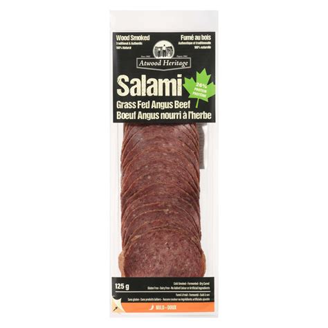 Grass Fed Angus Beef Sliced Salami Atwood Heritage