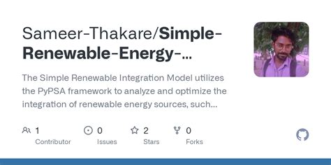 Github Sameer Thakaresimple Renewable Energy Integration Model The Simple Renewable