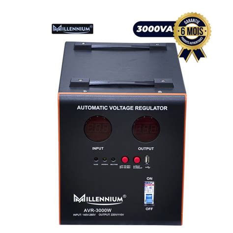 Régulateur De Tension Millennium 3000va Avr 3000w Garantie 6 Mois