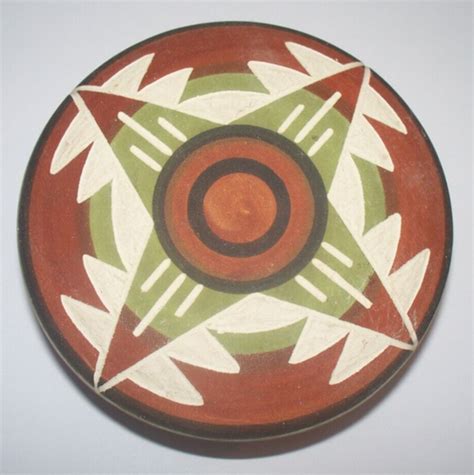 Native American Sioux Indian Signed Art Pottery Bowl Lid Trinket Box Ebay