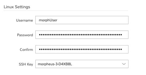 User Settings — Morpheus Docs Documentation