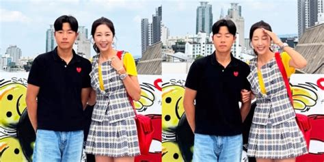 전미라 엄마보다 훌쩍 큰 아들과 나들이 여친같은 체크 셋업 미니룩 뷰티는 내운명