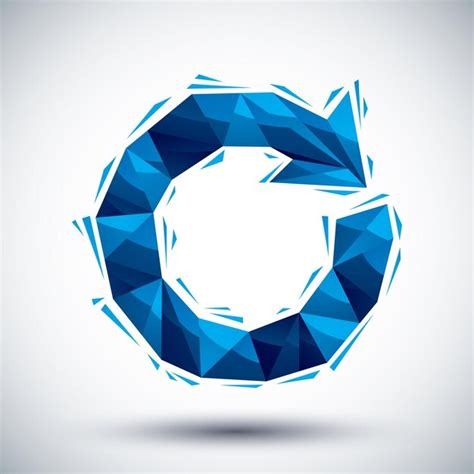 Premium Vector Blue Reload Geometric Icon Made In 3d Modern Style