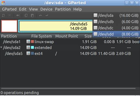 create disk partition with gparted ubuntu