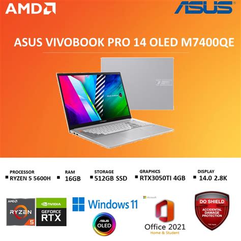 Jual Asus Vivobook Pro Oled M Qe Oled Rtx Ti Ryzen H Gb Ssd W Ohs