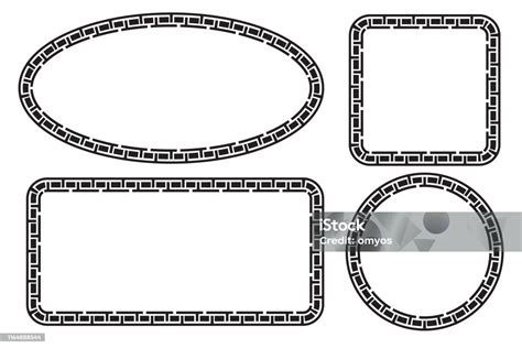 간단한 벡터 검은 사각형 직사각형 원 및 인증서에 대 한 타원형 프레임 플래카드 이동 Xi 지방 카이 Imlek 모멘트 또는 다른 중국 관련 흰색 배경에서 0명에 대한 스톡