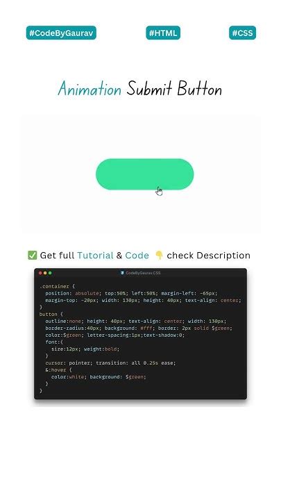 🚀 Animated Submit Button Using Html And Css Webdevelopment Coding Animation Shorts Youtube