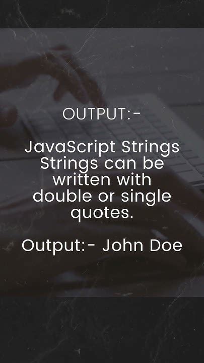 Javascript Strings Code Shorts Shortvideo Technology