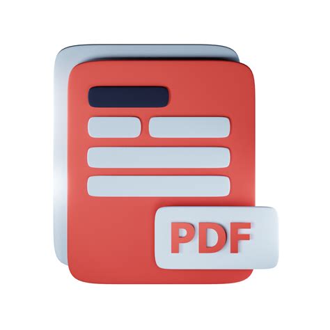 3d Pdf File Extension Document Illustration Concept Icon 23741785 Png
