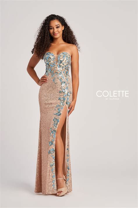 Champagneturquoise Colette Cl5211 Long Sequin Formal Prom Dress For