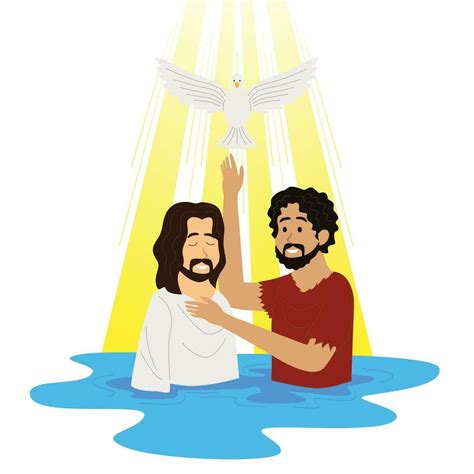 Jesus Baptism Clip Art Baptism Of Jesus Colouring Page Free