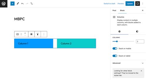 how to build responsive designs in the wordpress editor by extending the core columns block