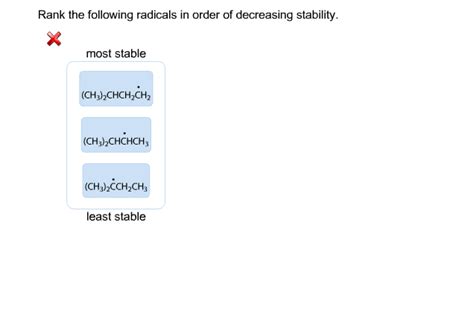 Solved Rank The Following Radicals In Order Of Decreasing