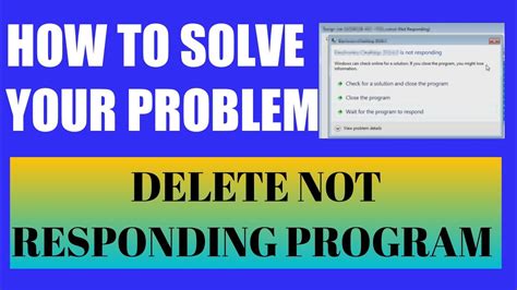 How To Delete Not Responding Program Easy Way To Solve Hanging Issue Computer Youtube