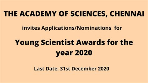 Applications Invited For Young Scientist Awards 2020 Education Portal