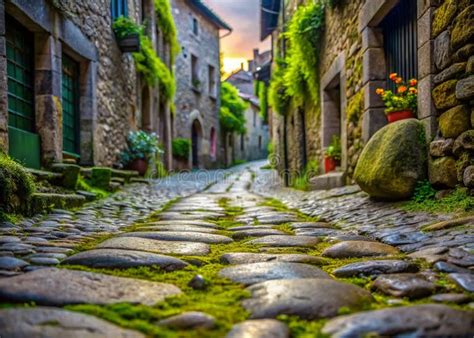 Unveiling The Intricate Textures Of A Medieval Cobblestone Street In