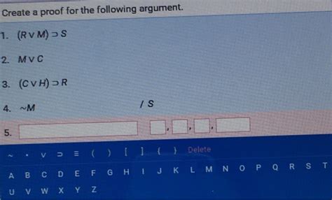 Solved Create A Proof For The Following Argument Level 8d