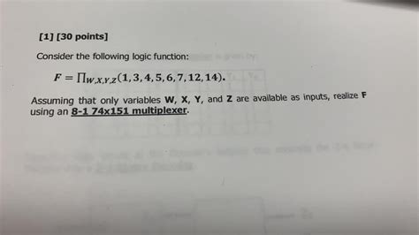 Solved 1 30 Points Consider The Following Logic