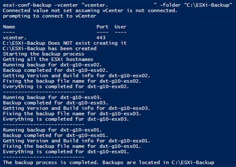 VCenter ESXi Config Backup Script TheDXT