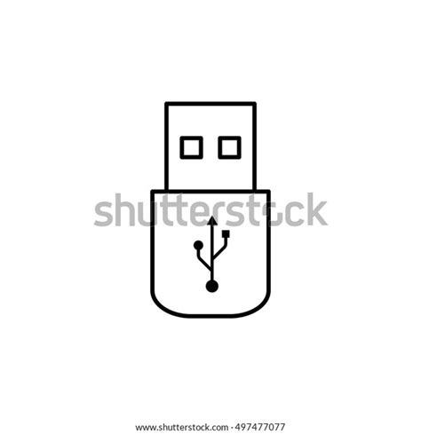 Usb Flash Drive Outline Icon On Stock Vector Royalty Free 497477077 Shutterstock