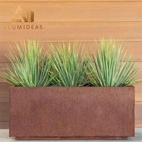Rust Look Corten Steel Cube Planter Alumideas