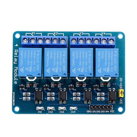 Modulo Relè V Canali per Arduino PIC ARM DSP AVR MSP Blu