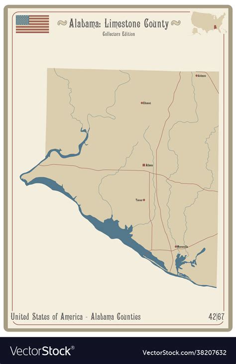 Map Limestone County In Alabama Royalty Free Vector Image
