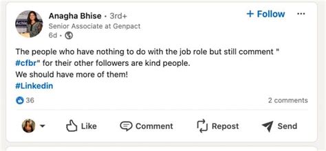 What Is CFBR On LinkedIn Commenting For Better Reach Meaning