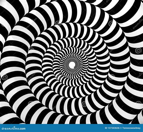 Black And White Psychedelic Hypnotic Swirl Pattern Stock Illustration Illustration Of Infinite