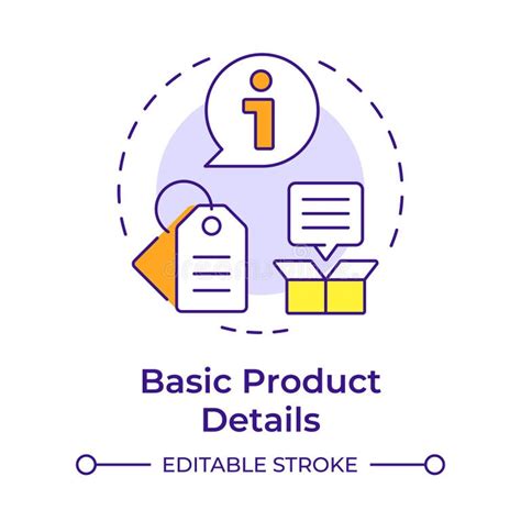Basic Product Details Multi Color Concept Icon Stock Illustration