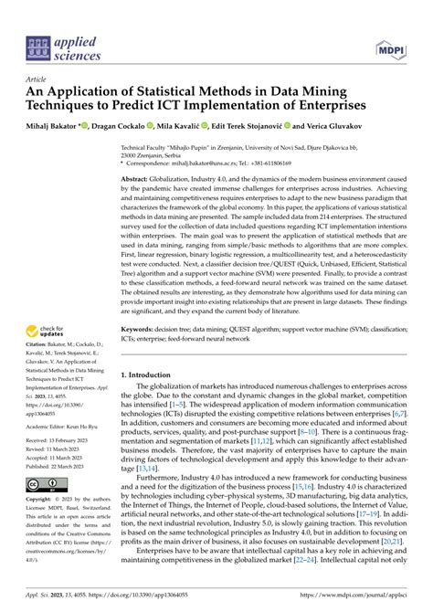 Pdf An Application Of Statistical Methods In Data Mining Techniques