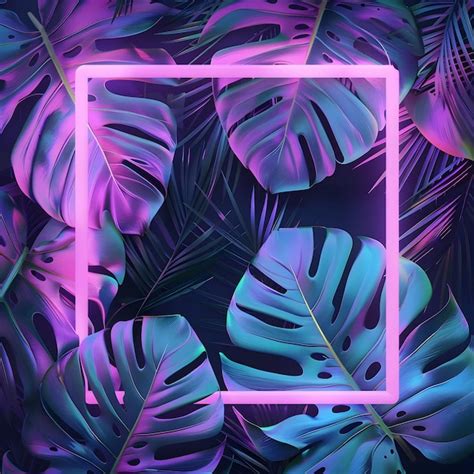 Neon Light With Tropical Leaves Images Free Download On Freepik