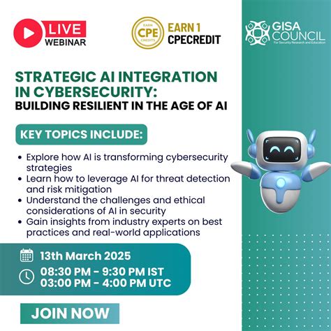 Ai Cybersecurity Cisa Cism Isaca Cissp Isc2 Freewebinar… Gisa Council