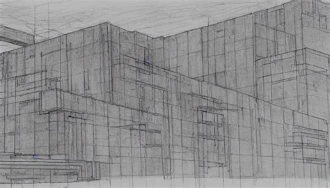 Big Brutalist Base Drawing Architecture Stable Diffusion